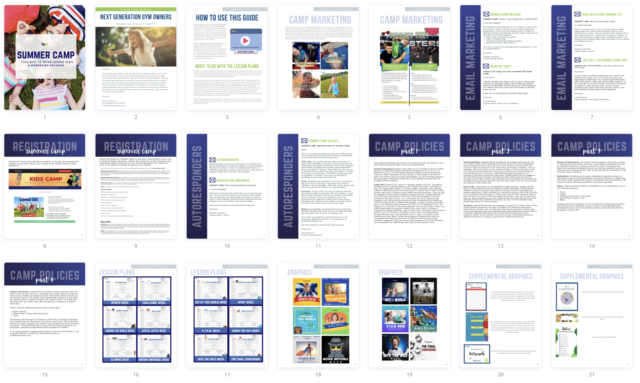 Summer Camp Lesson Plan & Marketing Package - Next Generation Gym Owners